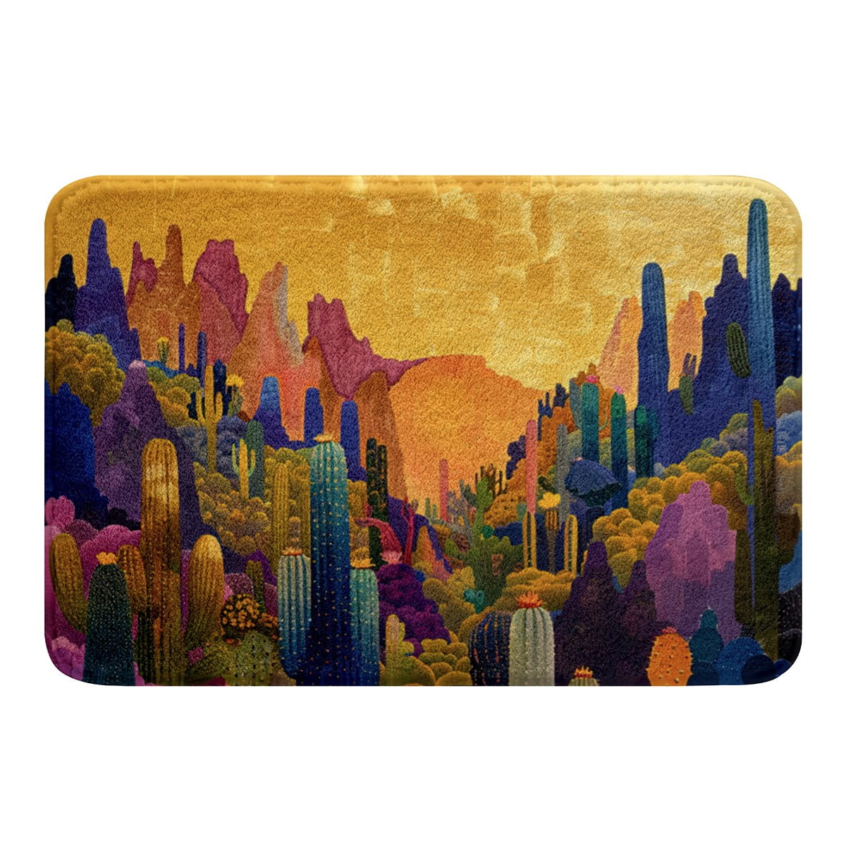 Western Wild West Bathroom Rugs 20"X 32",Tropical Cactus Succulent ...