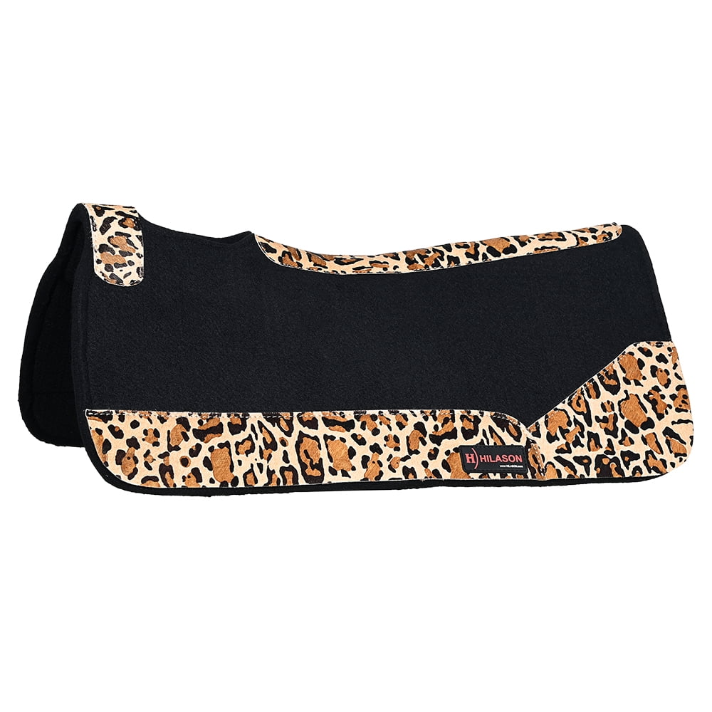 Free Shipping! Western Wool Felt Horse Saddle Pad W/ Cheetah Print Hair ...