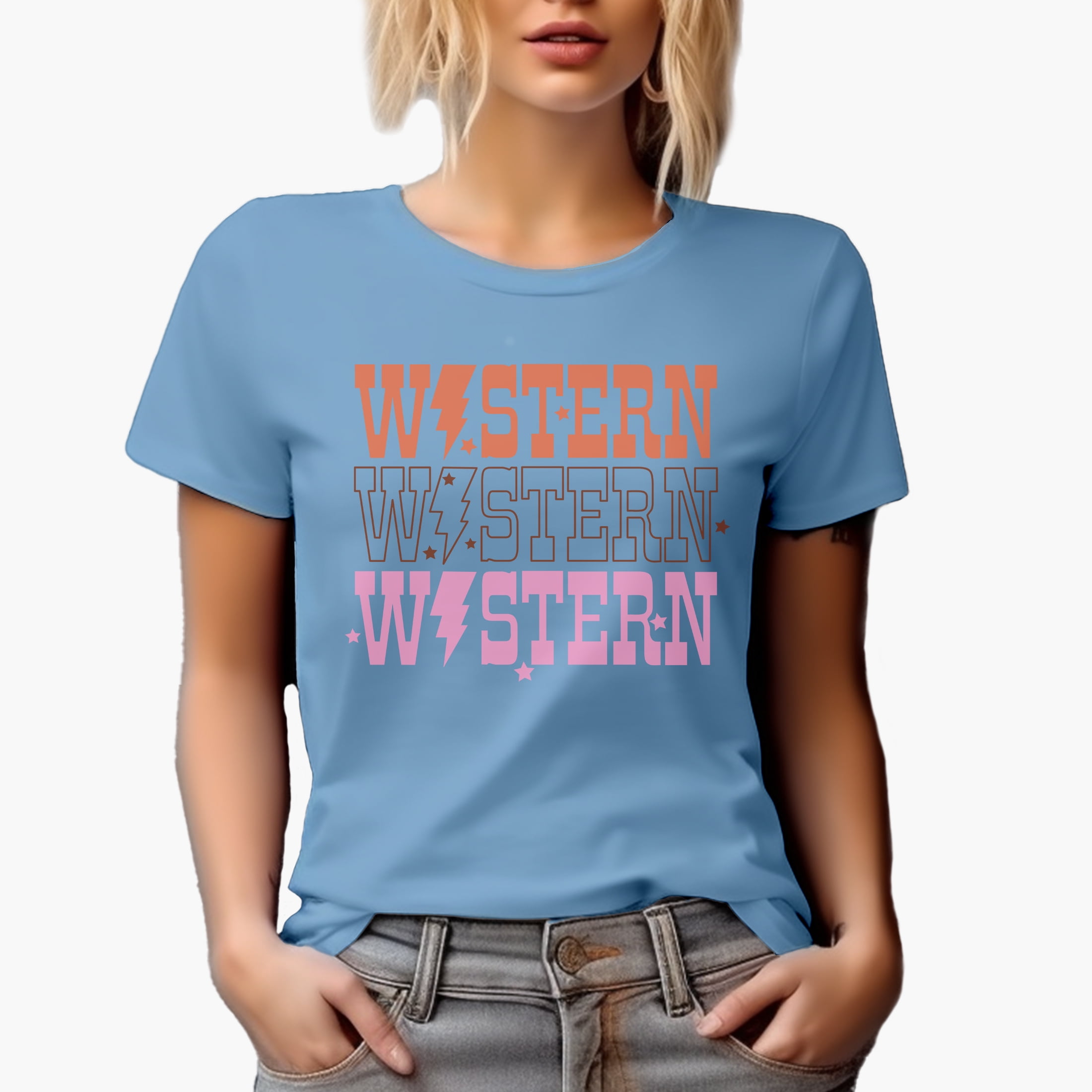 Western Word Art Merch Gift, Baby Blue T-Shirt, 3XL - Walmart.com