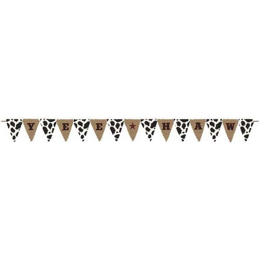 Western 'Yeehaw' Burlap Flag Banner (11ft) - Walmart.com