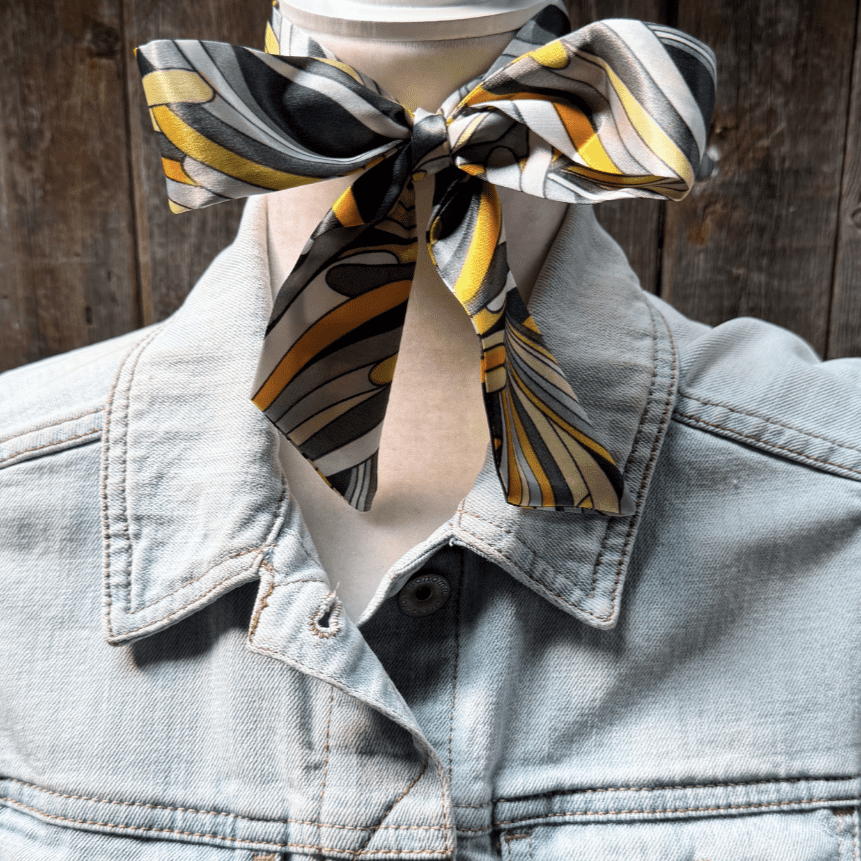 Western Yellow and Grey Striped Twilly Scarf / Neckerchief #TW314 ...
