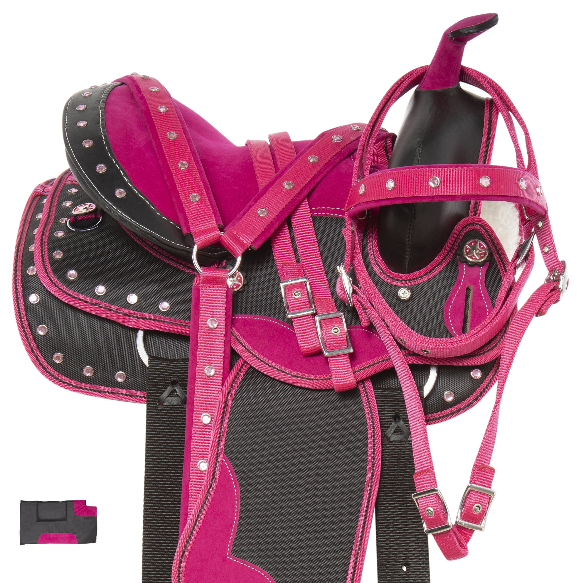 Western Youth Pony Horse Saddle Tack Free Pad Headstall Reins Breast ...