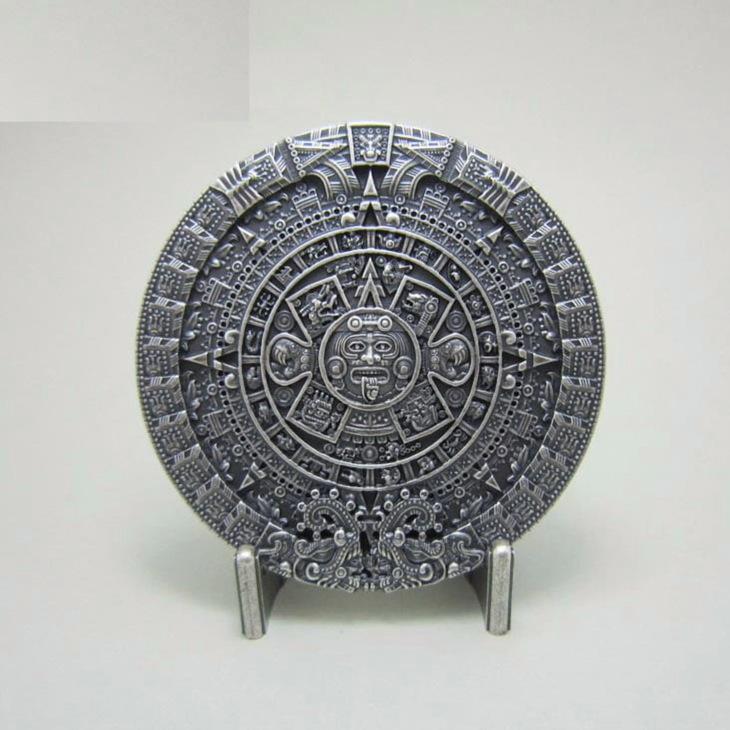 Western Zinc alloy Leather Belt Buckle Aztec Solar Calendar Stone Shape ...
