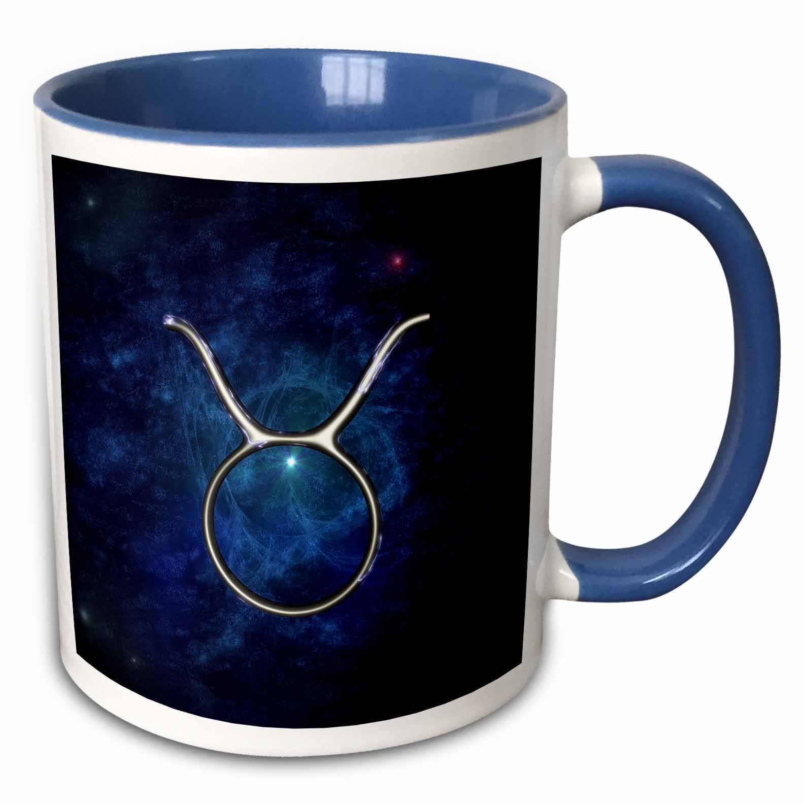 Western astrology Taurus symbol with starry space background. 11oz Two ...