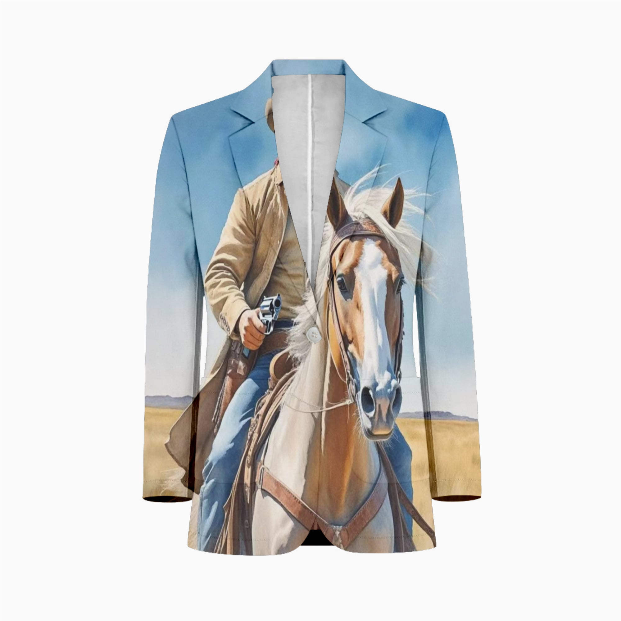 Western cowboy riding Mens Suits Shawl Collar Slim Fit Suit Mens Groom ...