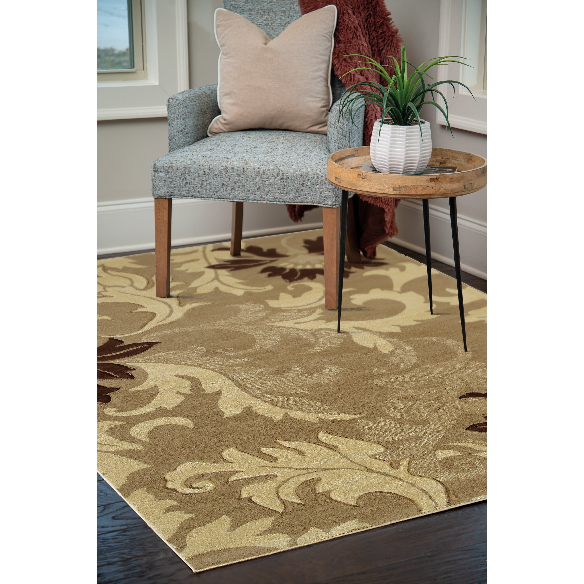 Westfield Home Sculptures Imogene Hand Carved Area Rug Chocolate/Blue 2 ...