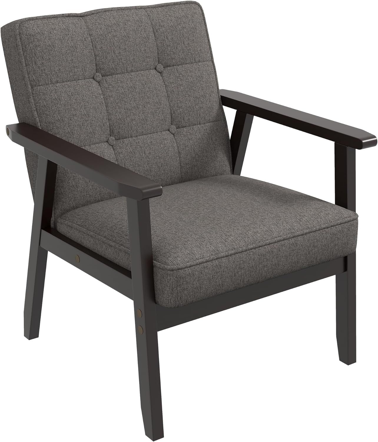 Westice Accent Chair 1PC, Mid-Century Modern Living Room Chairs with Solid Wood Frame & Soft ...