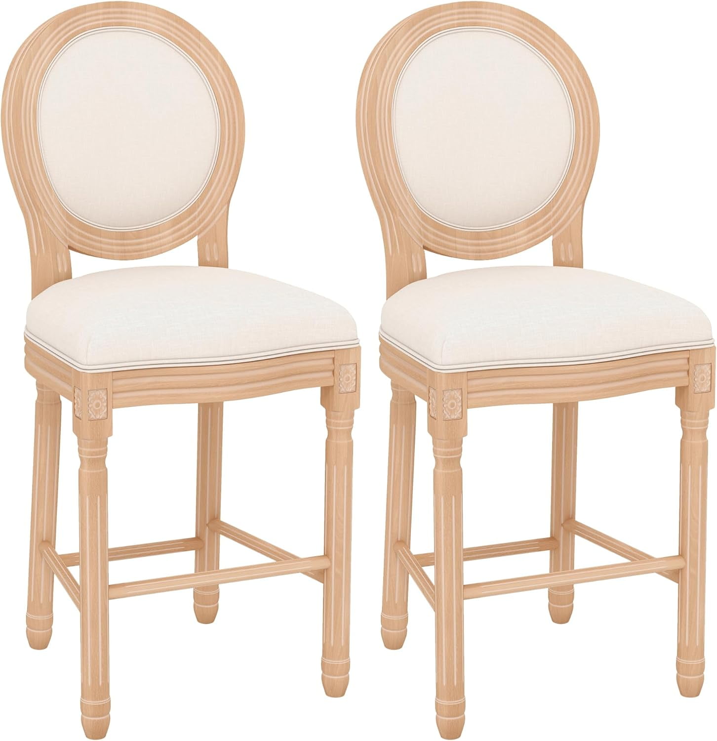 Westice Bar Stools Set of 2, Seat Height 27" French Country Barstools ...
