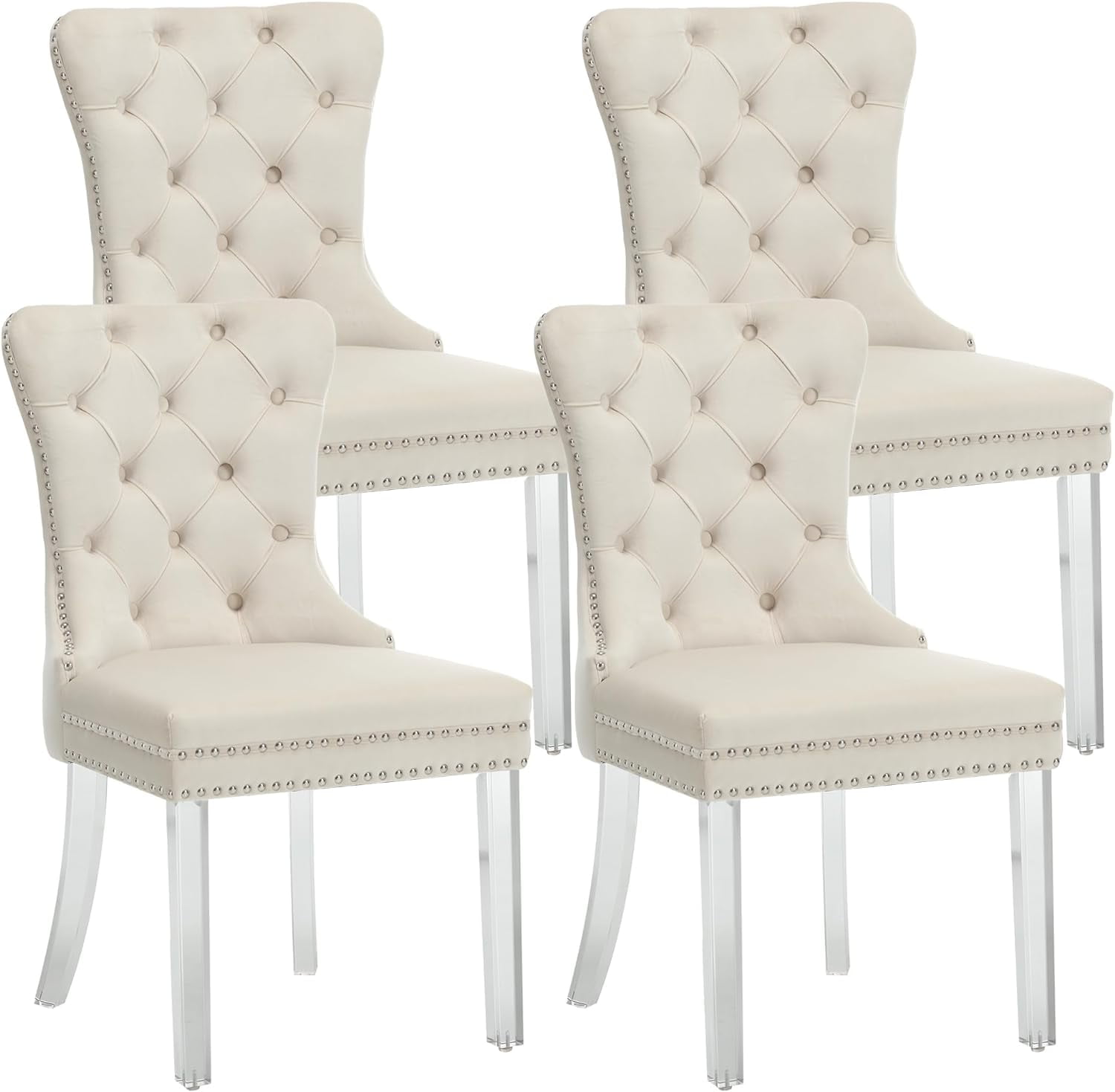 Westice Dining Chairs Set of 4, Button Tufted Velvet Chairs for Kitchen ...
