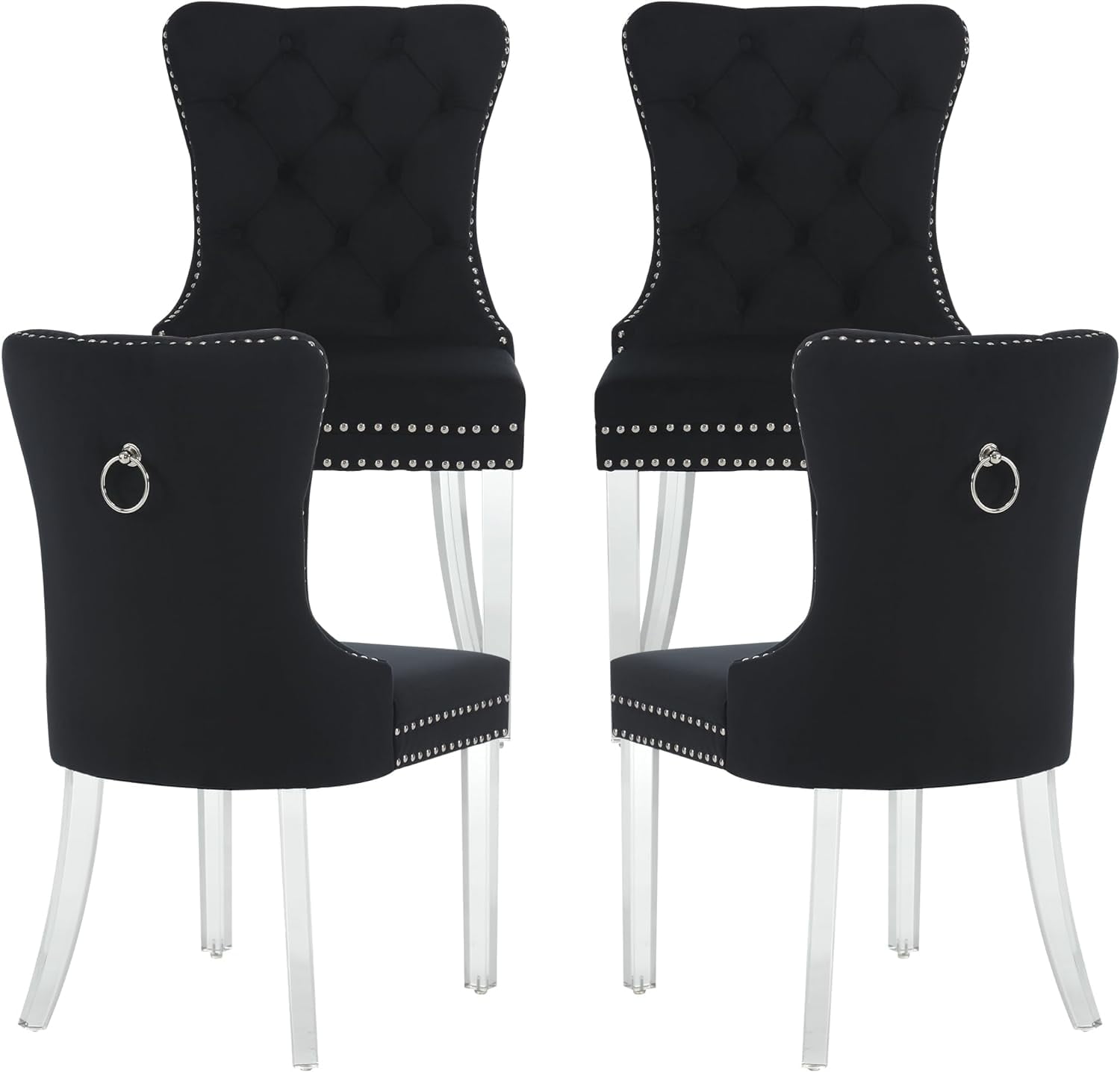 Westice Dining Chairs Set of 4, Button Tufted Velvet Chairs for Kitchen ...