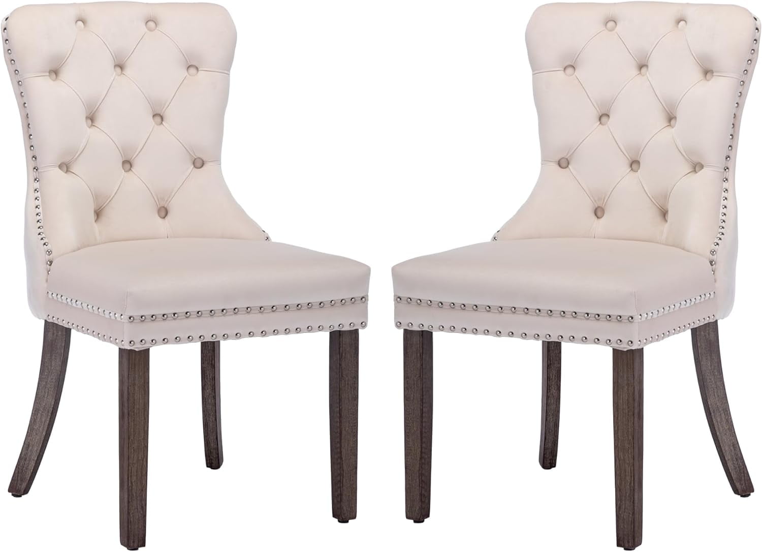 Westice Modern Upholstered Dining Chairs Set of 2, Velvet Tufted with ...