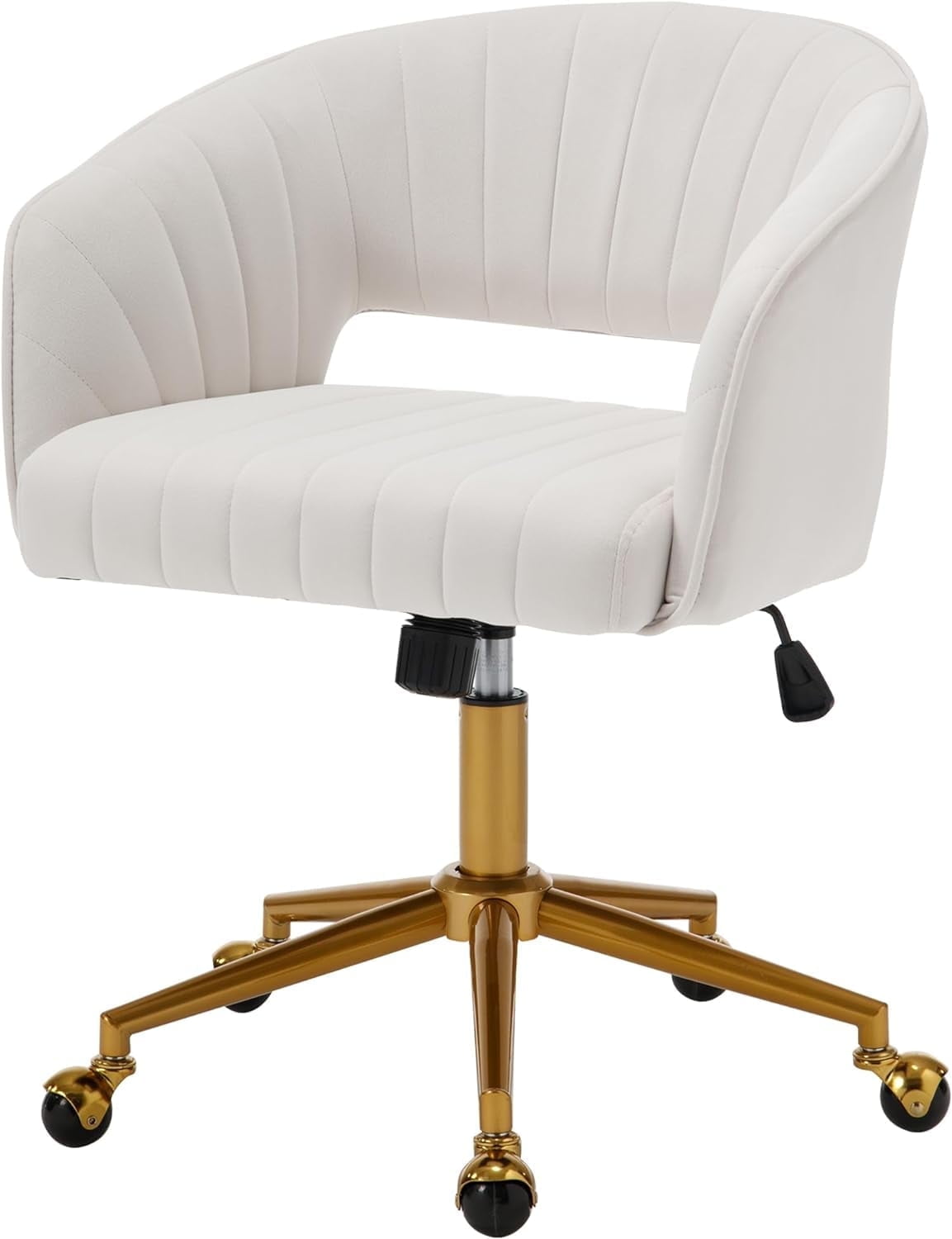 Westice Velvet Task Chair, Adjustable Swivel Office Desk Chair, Golden ...
