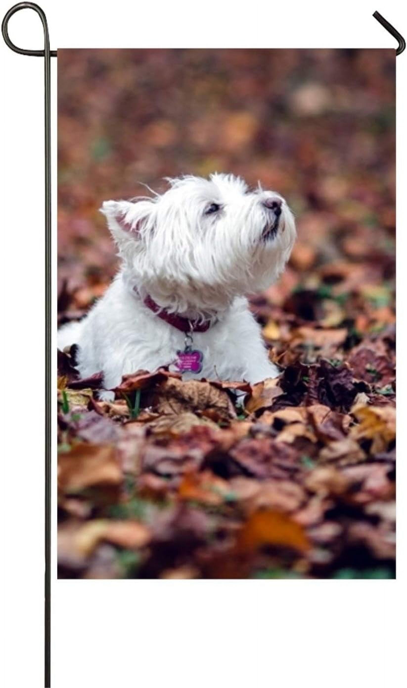 Westie Flag Dog Garden Flag - Westie Terrier Dog House Flag Double ...