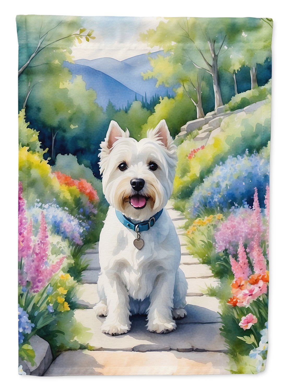 Westie Spring Path House Flag 28 in x 40 in - Walmart.com