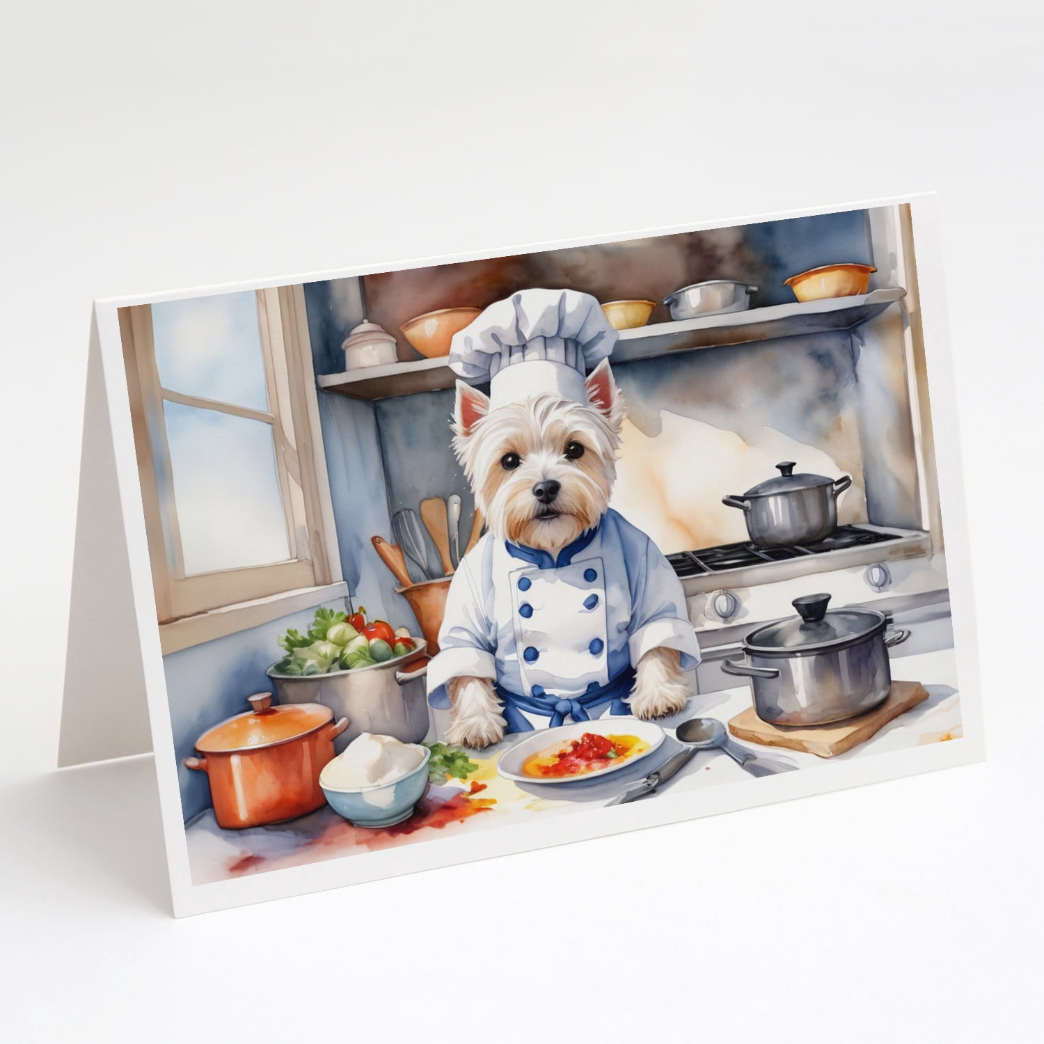 Westie The Chef Greeting Cards Pack of 8 7 in x 5 in - Walmart.com
