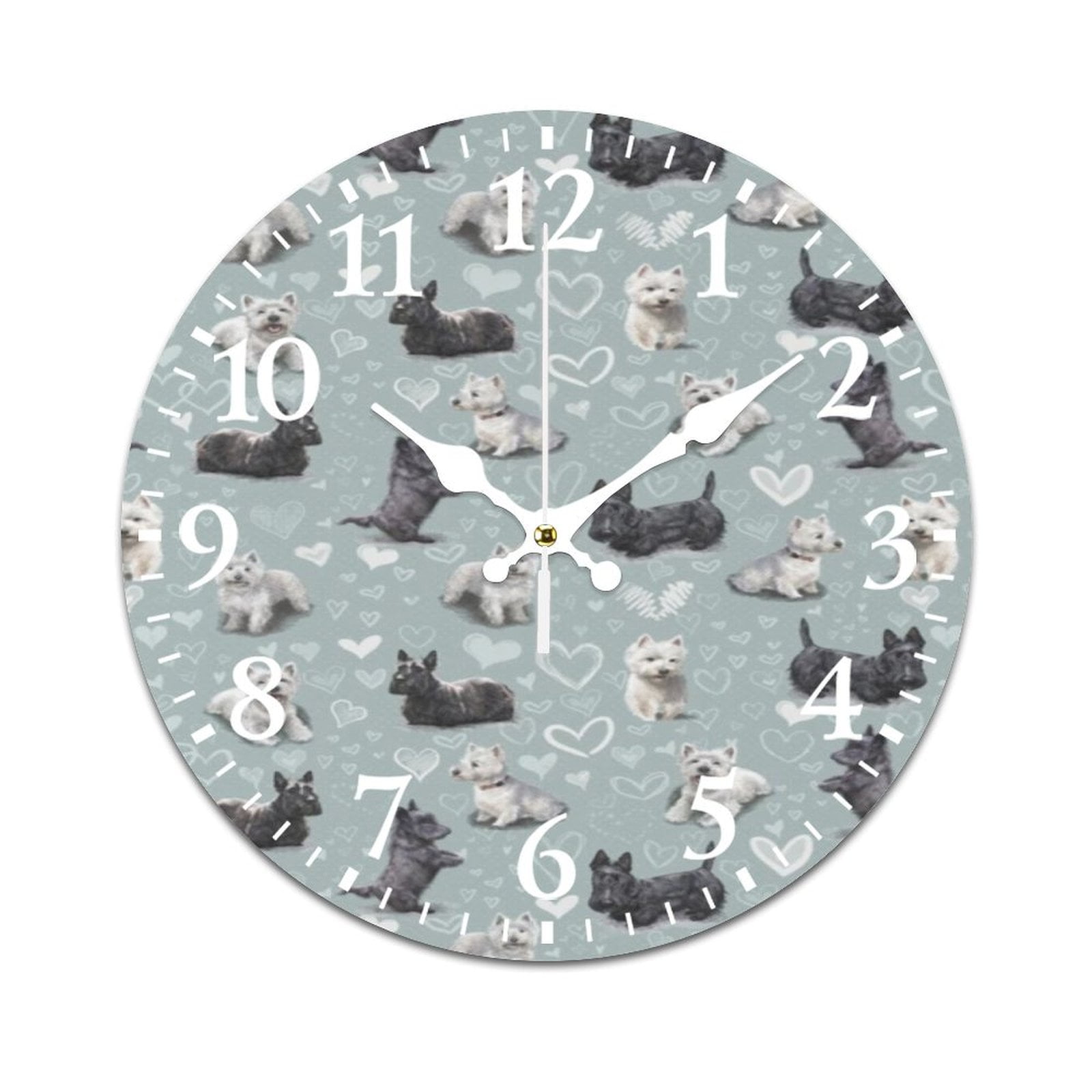 Westies & Scottie Dogs Wall Clock Modern Design Clocks Wall Hanging ...