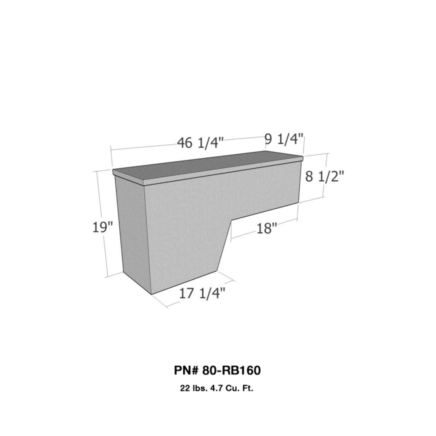 Westin/Brute Pork Chop Tool Box Driver Side 46in - Aluminum - Walmart.com