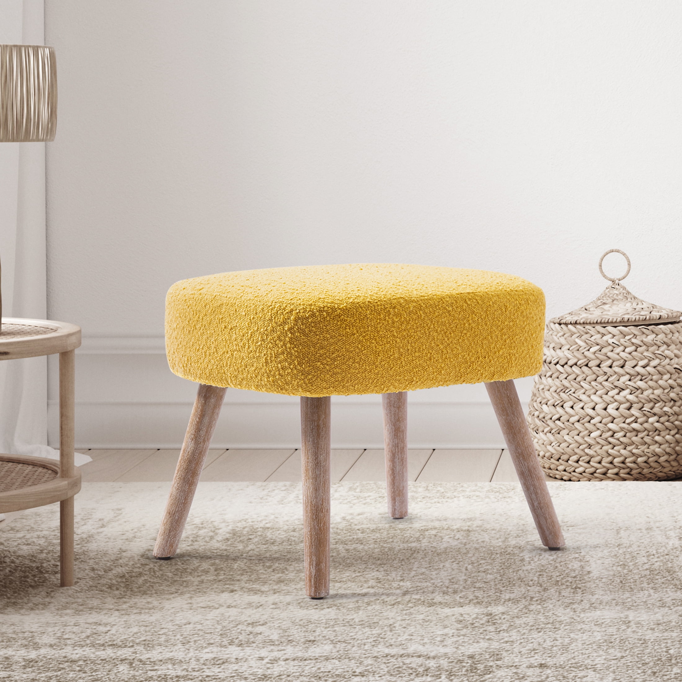 WestinTrends 21" Wide Square Upholstered Cushion Ottoman Foot Stool ...