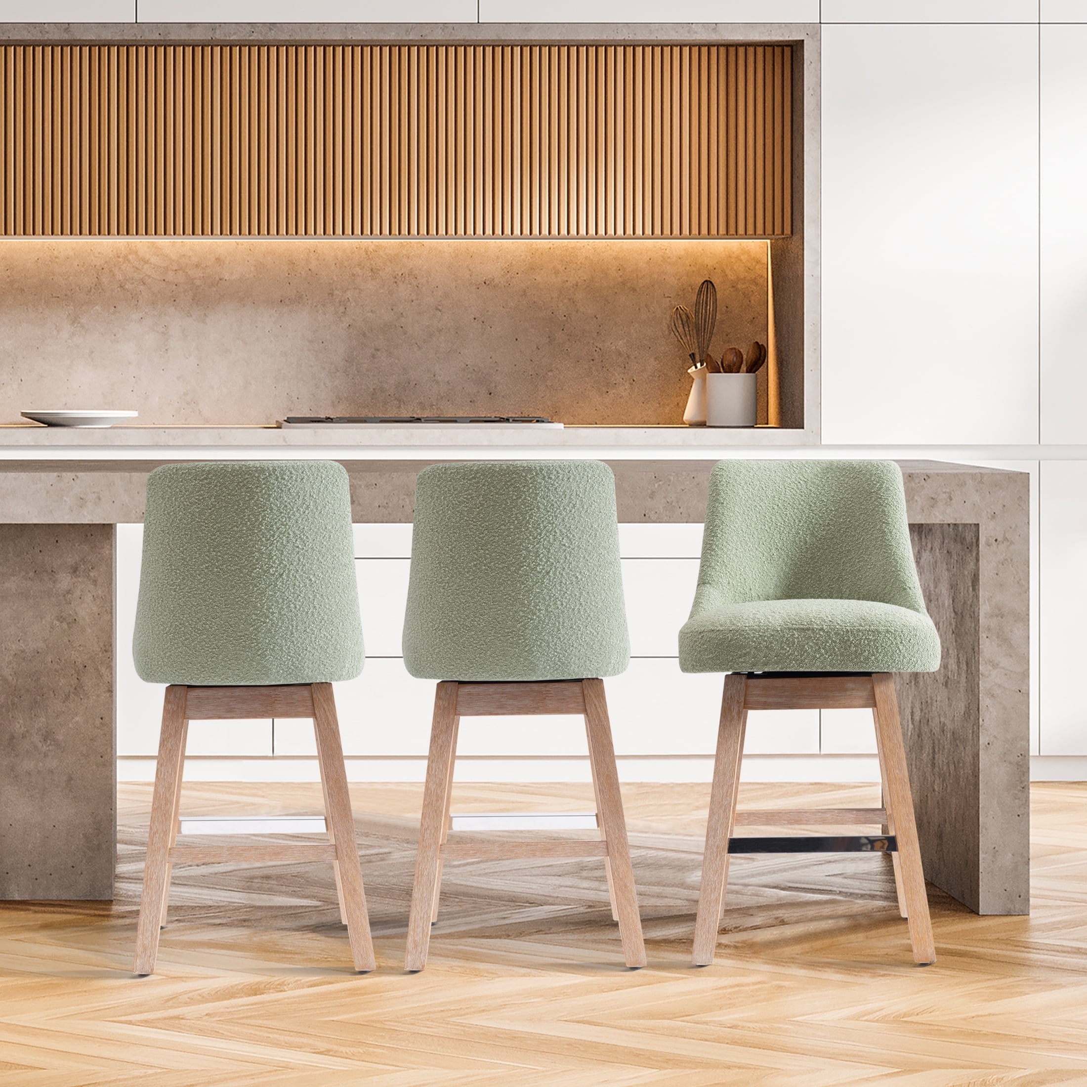 WestinTrends Genevieve 26" Upholstered Swivel Counter Height Bar Stools ...
