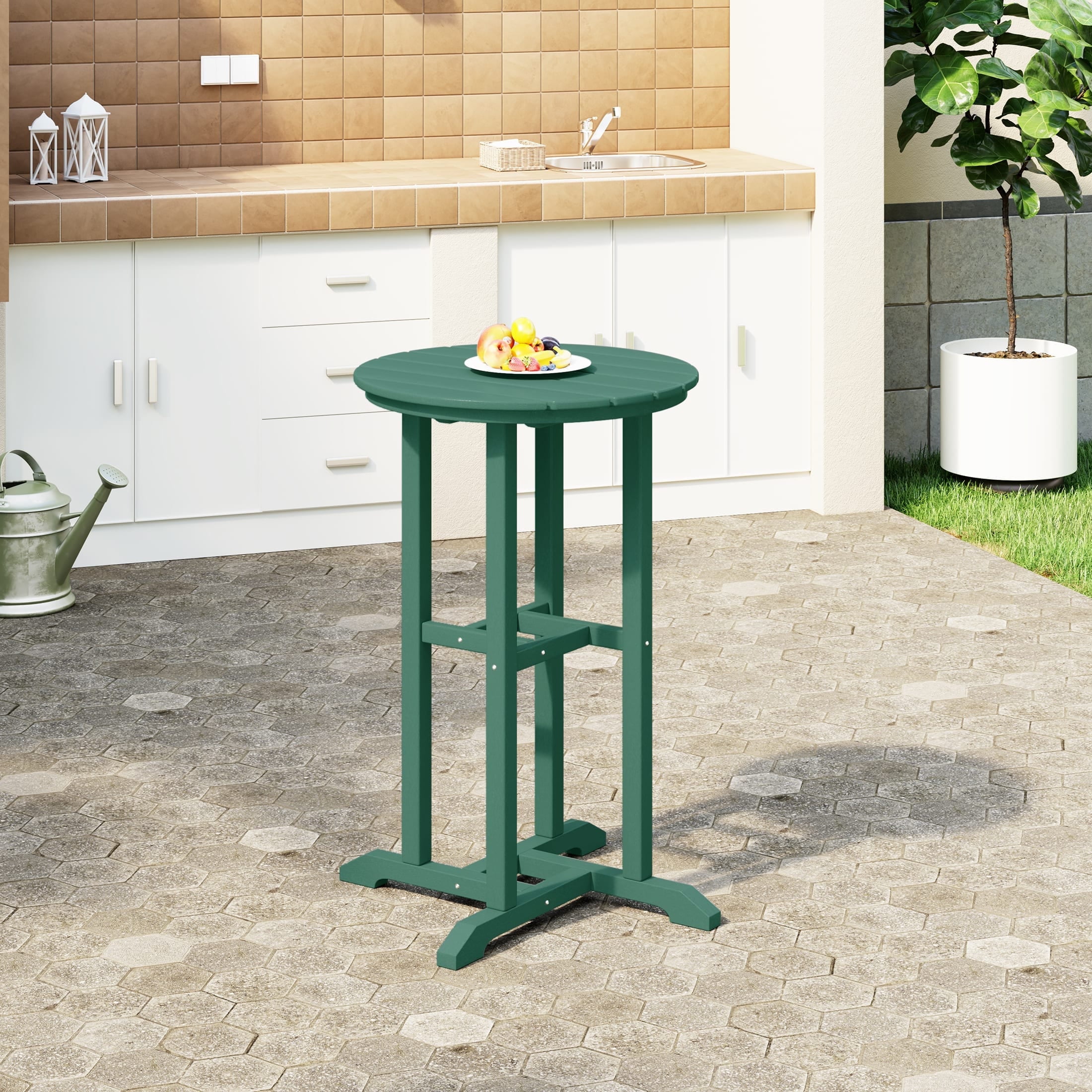 WestinTrends Outdoor 37" Counter Height HDPE Outdoo Bistro Bar Table ...