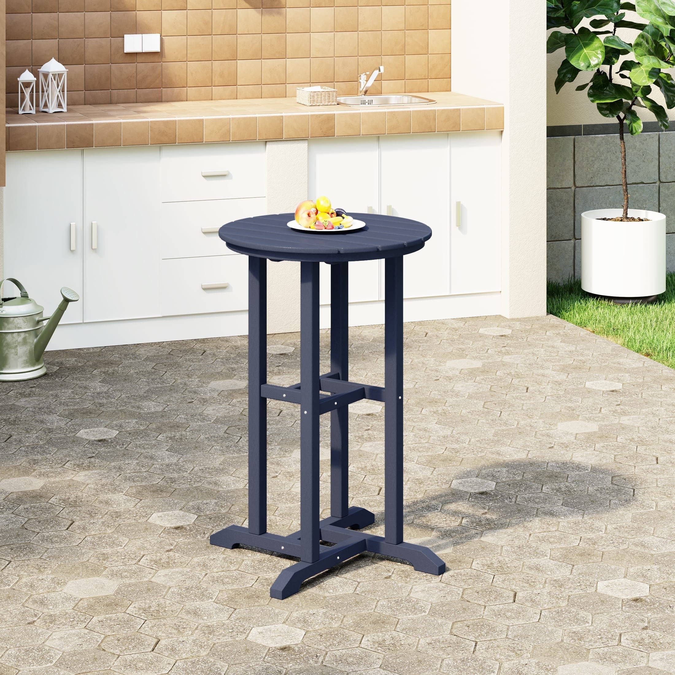 WestinTrends Outdoor 37" Counter Height HDPE Outdoo Bistro Bar Table ...