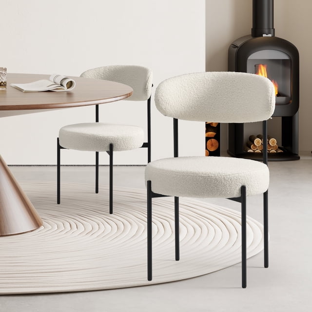 WestinTrends Alexandria Mid-Century Modern Upholstered Sherpa Round ...