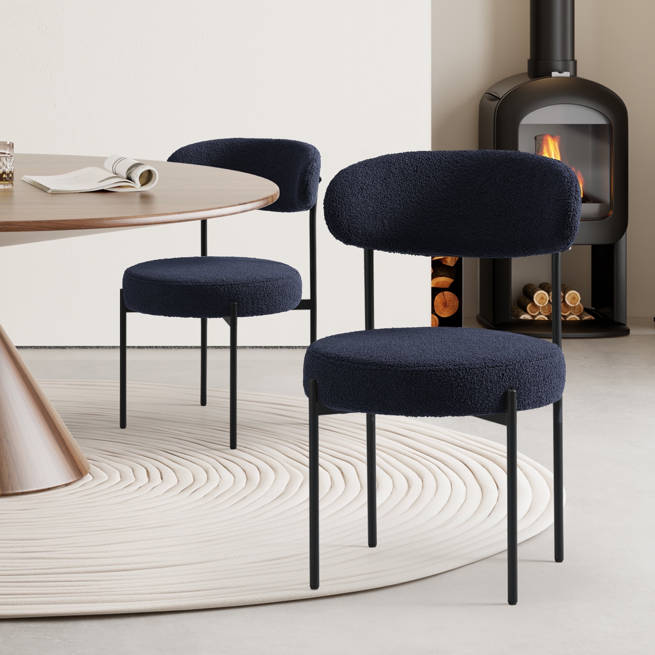 WestinTrends Alexandria Mid-Century Modern Upholstered Sherpa Round ...