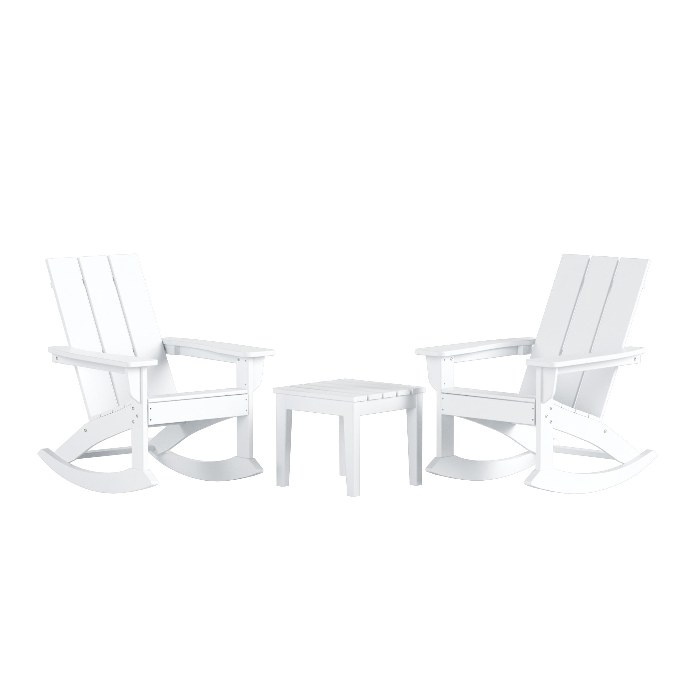 WestinTrends Ashore 3 Piece Patio Rocking Chair Set, All Weather Poly ...