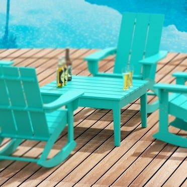 Bilot Outdoor Coffee Table, 35" x 17.5" All Weather Lumber Patio ...