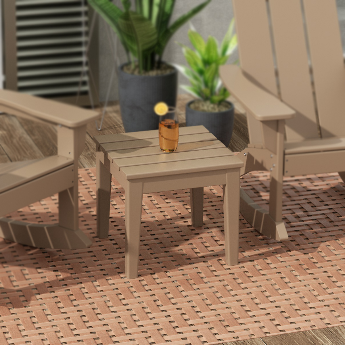 WestinTrends Ashore Oversized Outdoor Side Table, 18 Inch All Weather ...