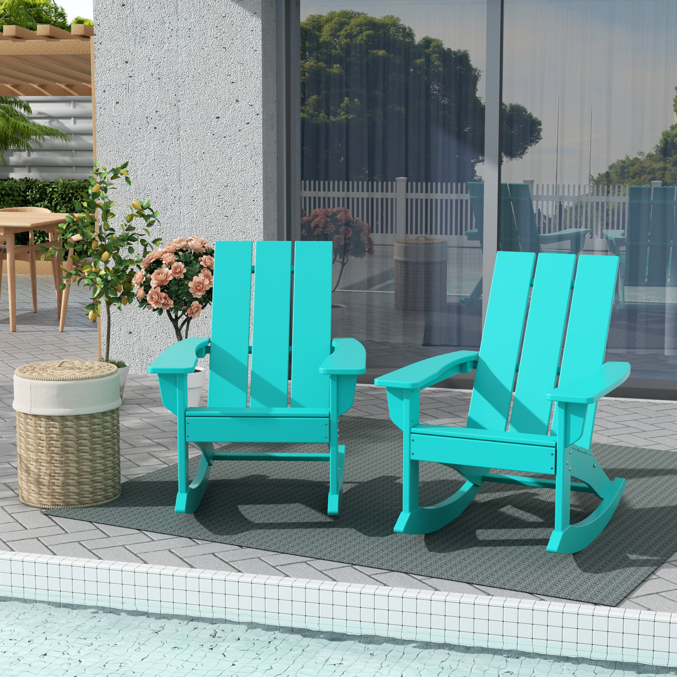 Westintrends Set Of 2 Patio Rocking Chairs Adirondack Rocker Outdoor