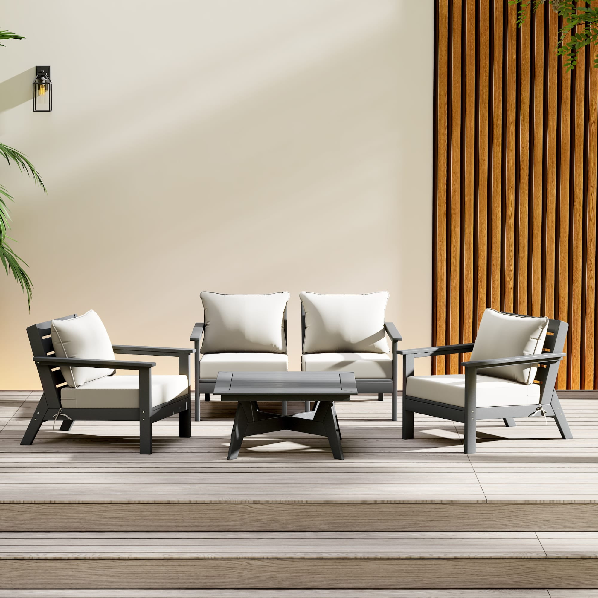 WestinTrends Avalon Outdoor 5-Piece Modular Sectional Patio Furniture ...