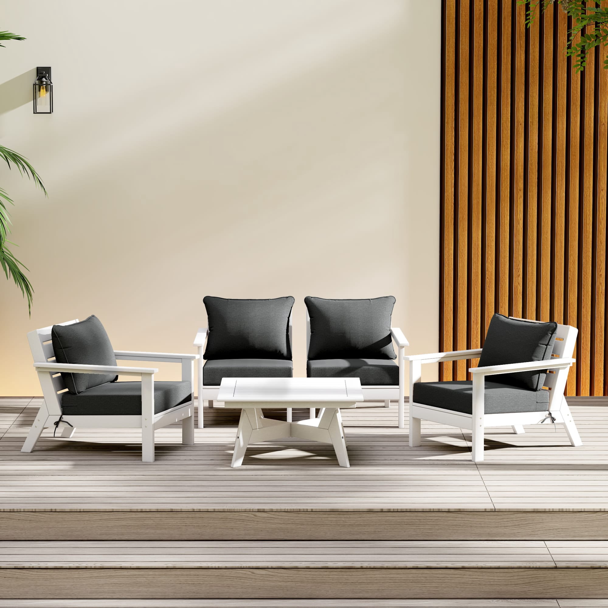 WestinTrends Avalon Outdoor 5-Piece Modular Sectional Patio Furniture ...