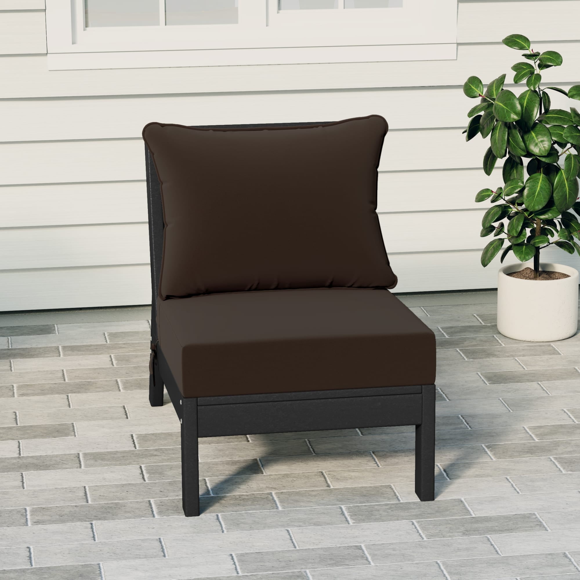 WestinTrends Avalon Outdoor HDPE Deep Seating Modular Armless Patio ...