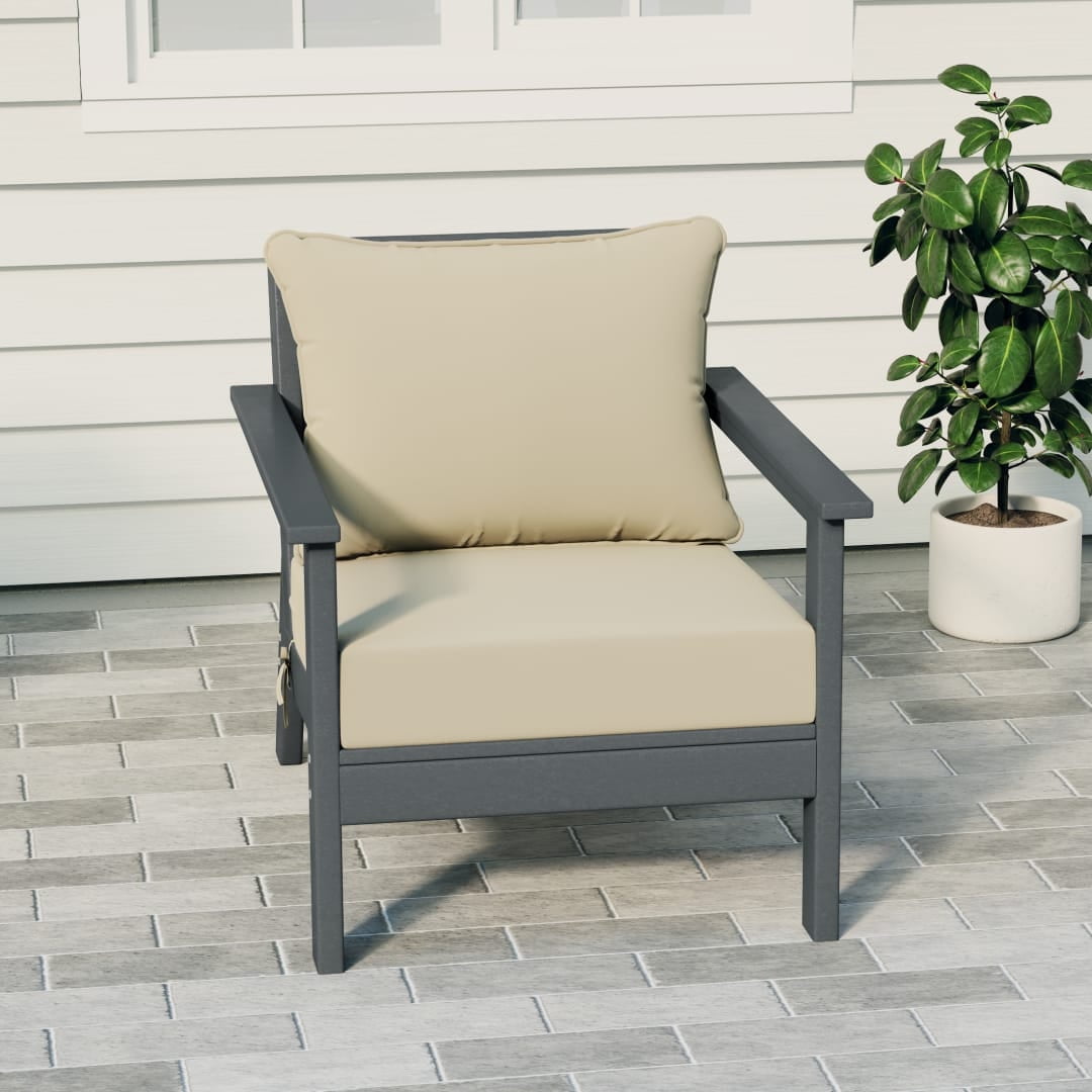 WestinTrends Avalon Outdoor Modern HDPE Patio Club Chair with Deep Seat ...