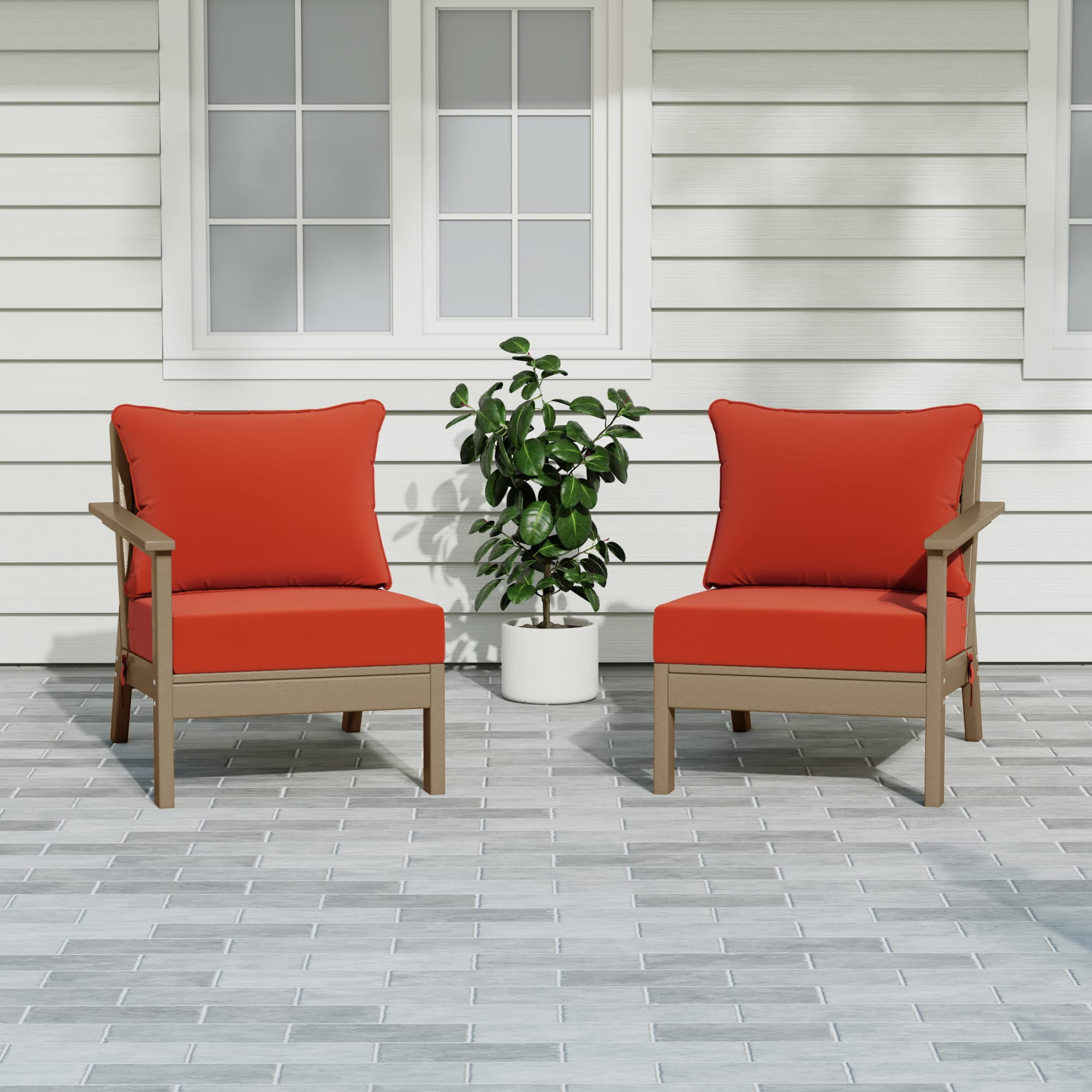 WestinTrends Avalon Outdoor Patio HDPE Loveseat Sofa with Patio ...