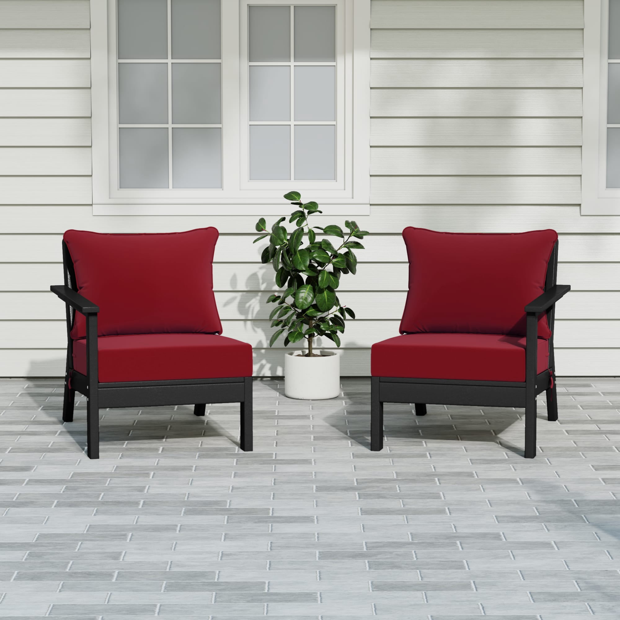 WestinTrends Avalon Outdoor Patio HDPE Loveseat Sofa with Patio ...