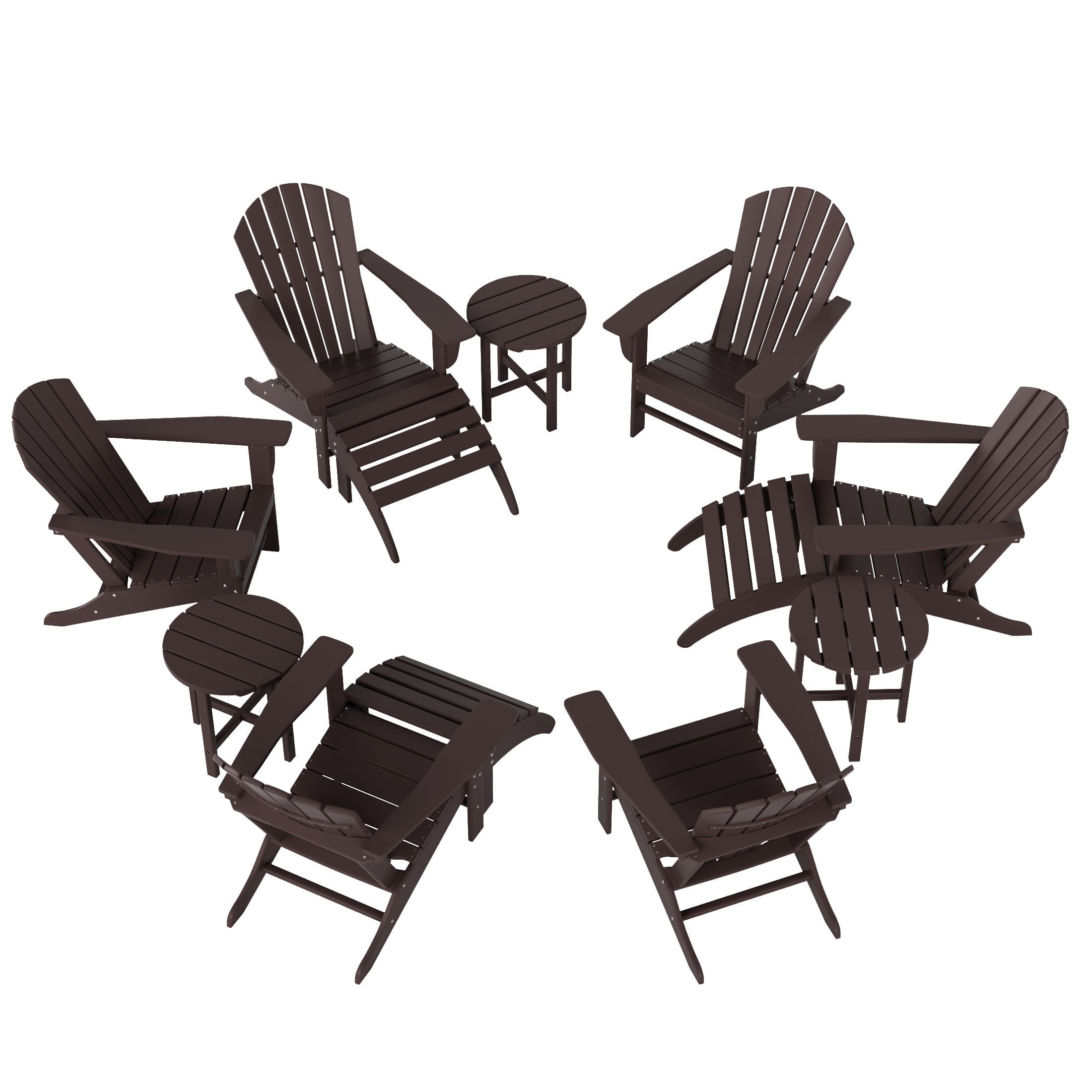 WestinTrends Dylan 12 Pieces Adirondack Chairs Set, All Weather Poly ...
