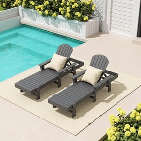 WestinTrends Shoreside Poly Reclining Chaise Lounge for Outdoor, Patio ...