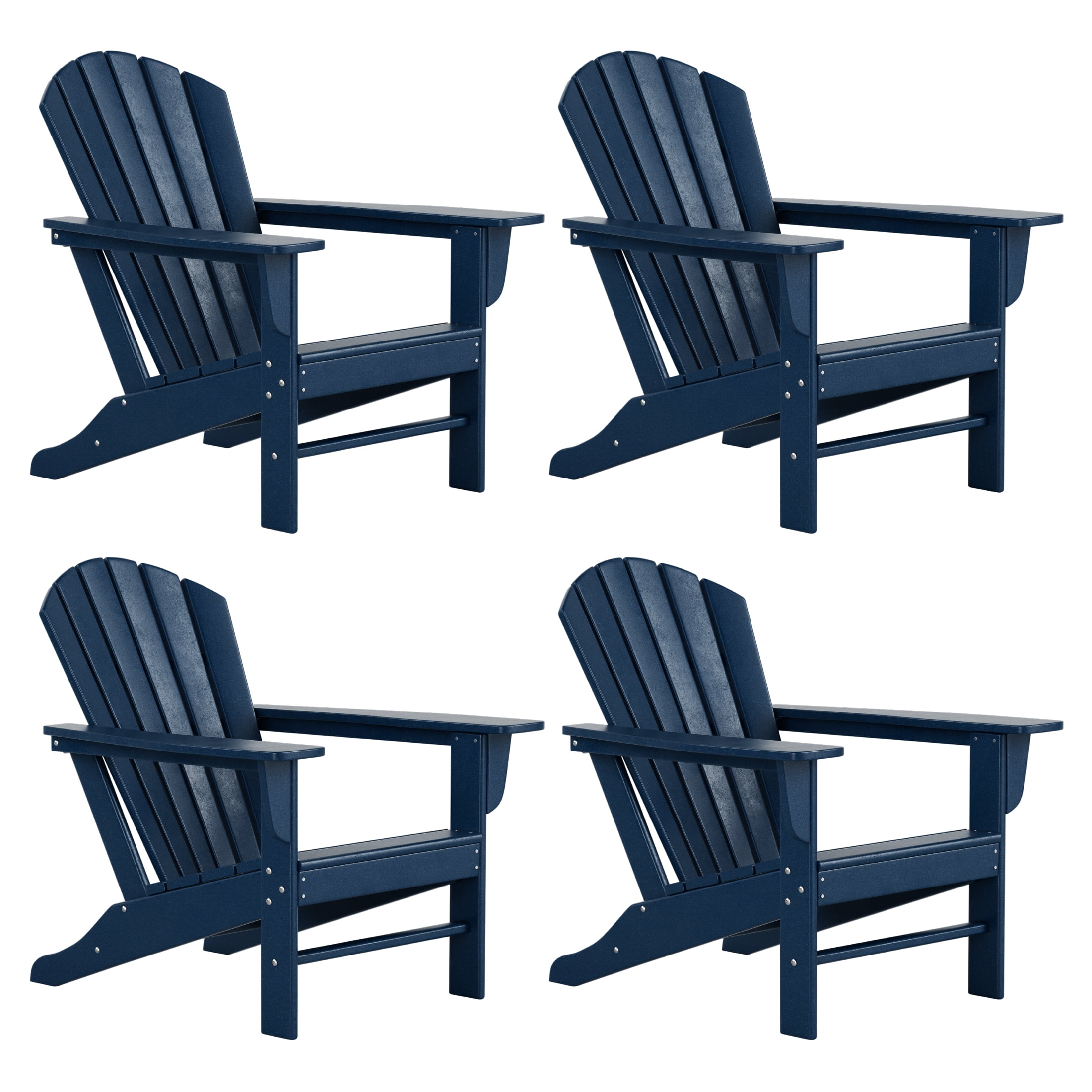 WestinTrends Dylan Set of 4 Weatherproof Adirondack Chairs, Poly Lumber ...
