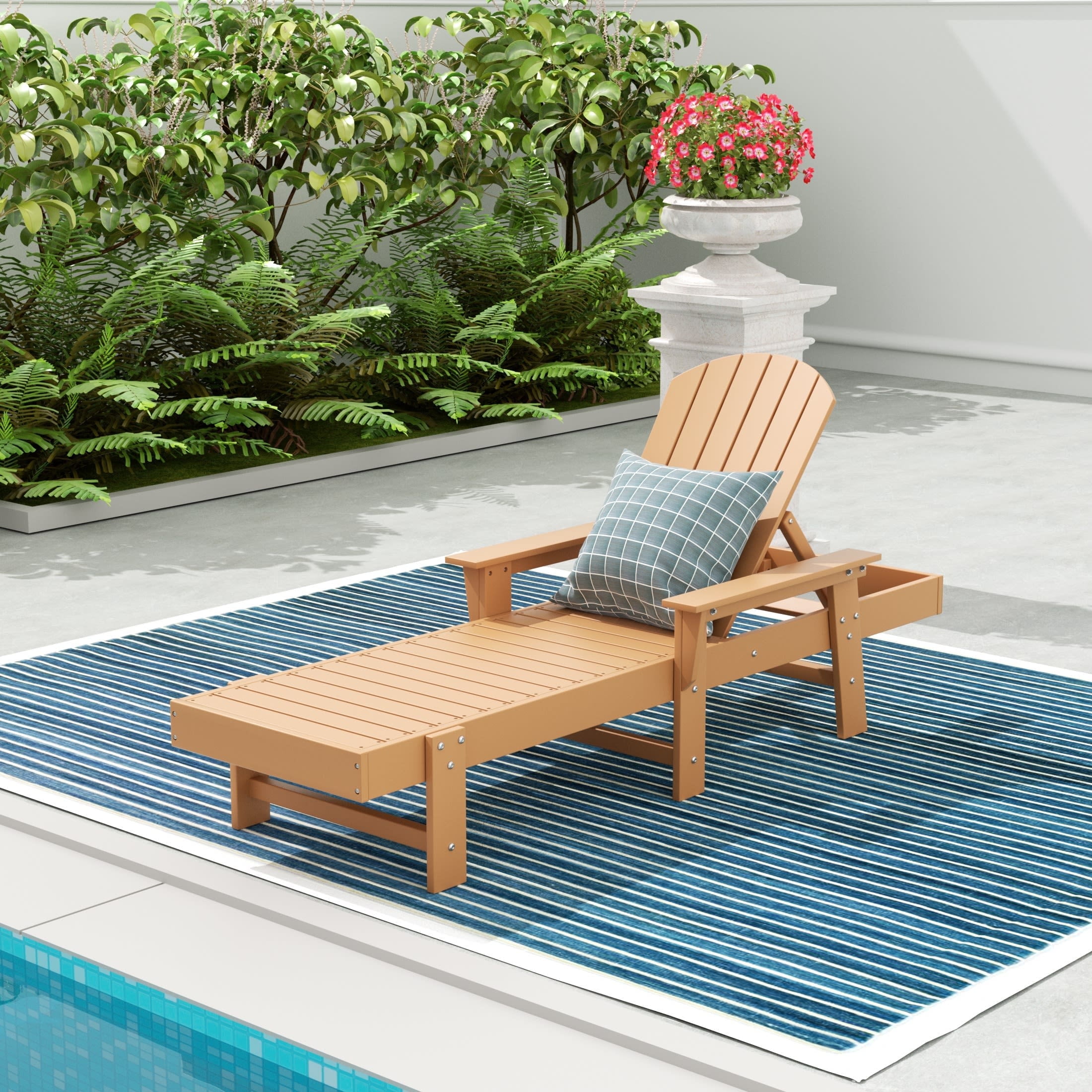 WestinTrends Dylan Adirondack Poly Reclining Chaise Lounge With Arms ...