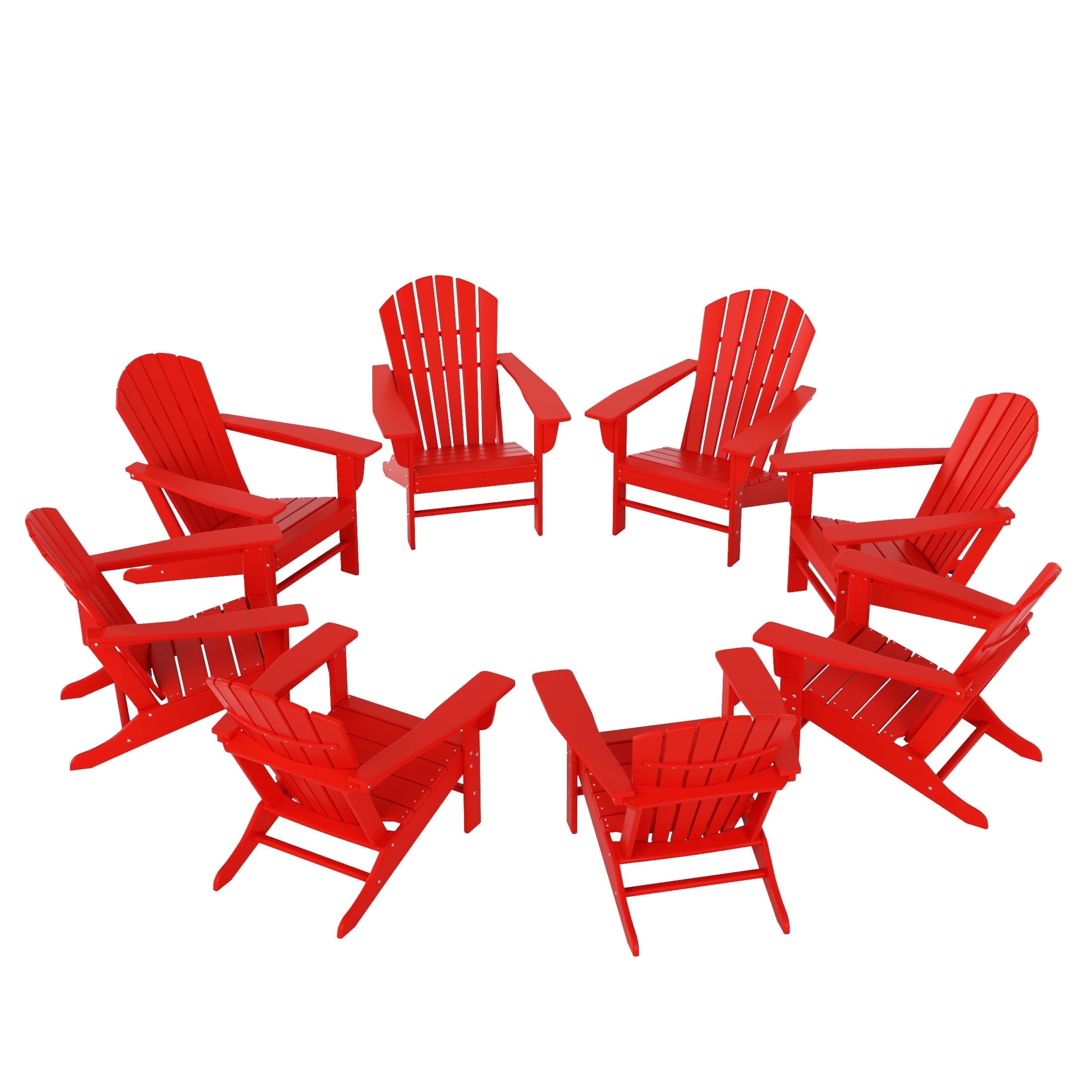 WestinTrends Dylan Plastic Adirondack Chairs Set of 8, All Weather Poly ...