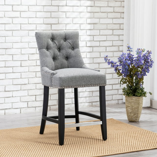 WestinTrends Hayes 24 Inch Height Counter Stool with Tufted Back Seat ...