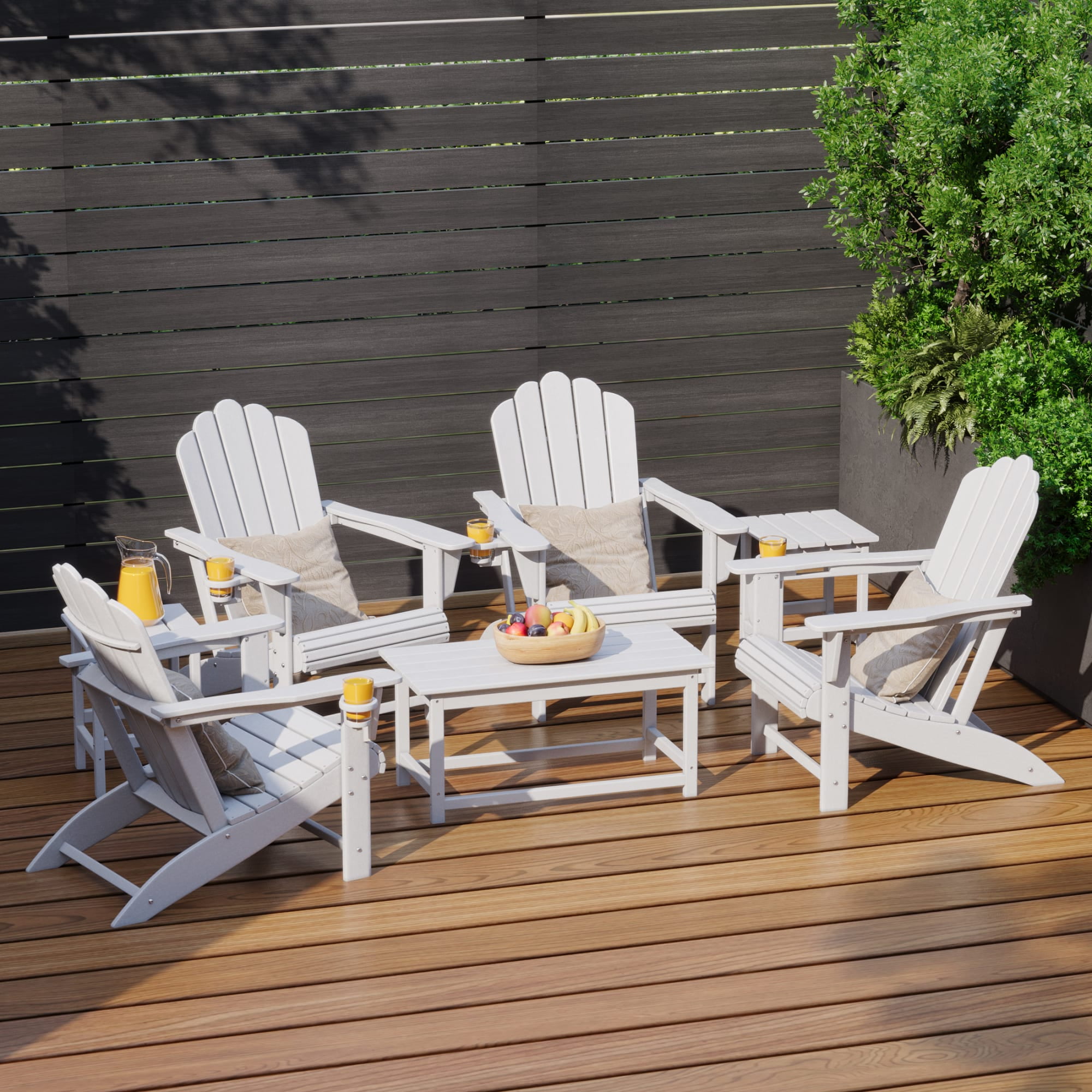 WestinTrends Highland 7-Piece HDPE Outdoor Patio Furniture Adirondack ...