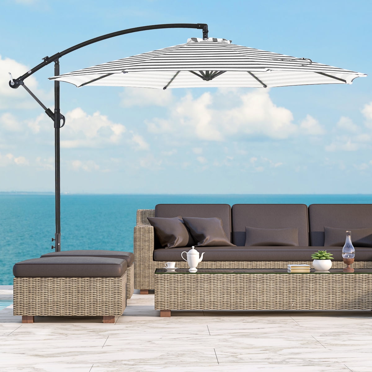 WestinTrends Julia 10 Ft Cantilever Umbrella Outdoor Patio Shade Market ...