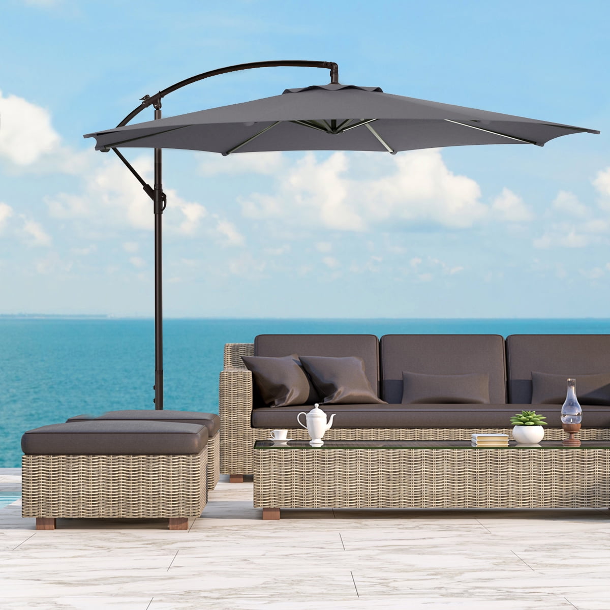 WestinTrends Julia 10 Ft Cantilever Umbrella Outdoor Patio Shade Market ...