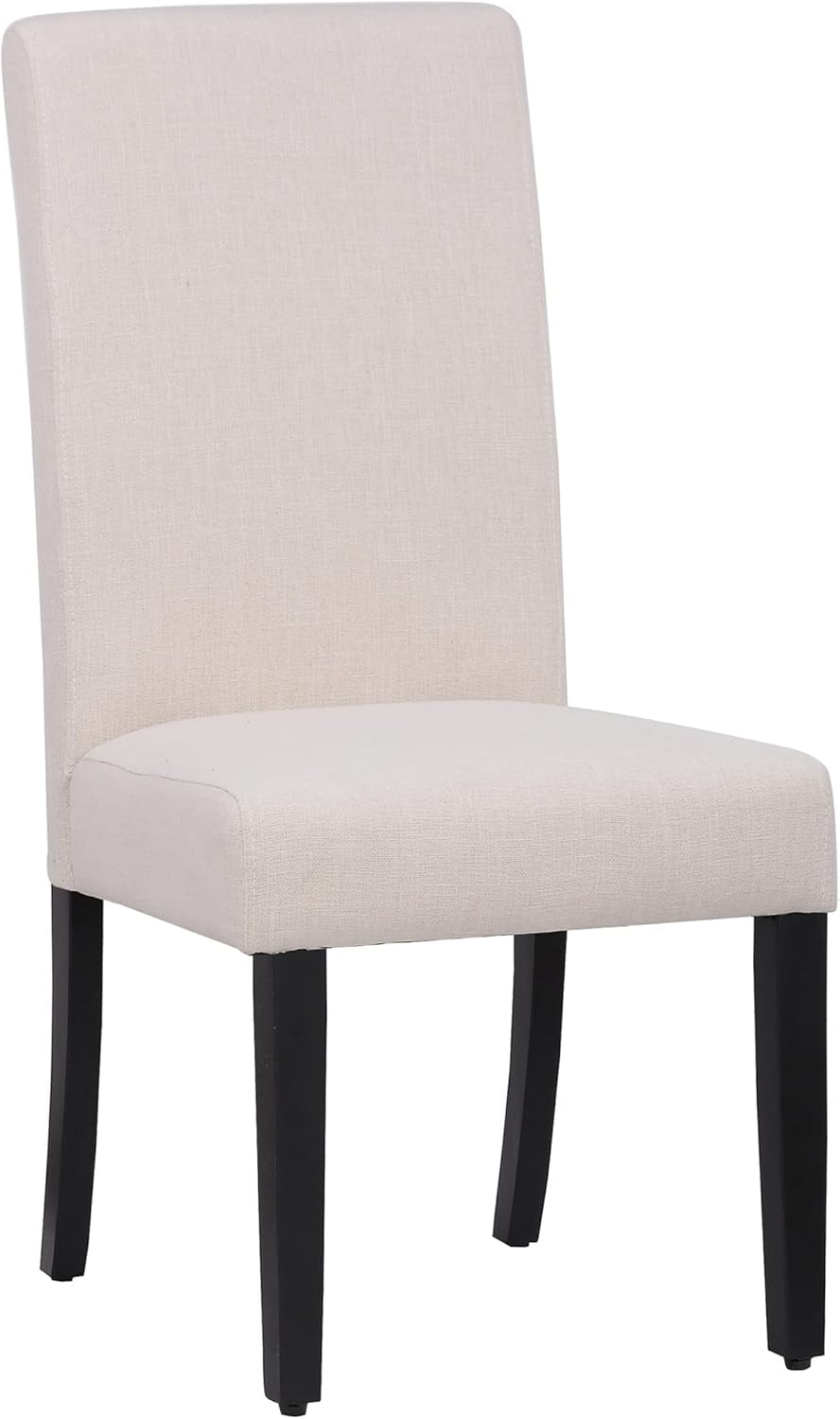 WestinTrends Linox Upholstered Dining Room Chairs, Modern Parsons Chair Linen Fabric Kitchen ...