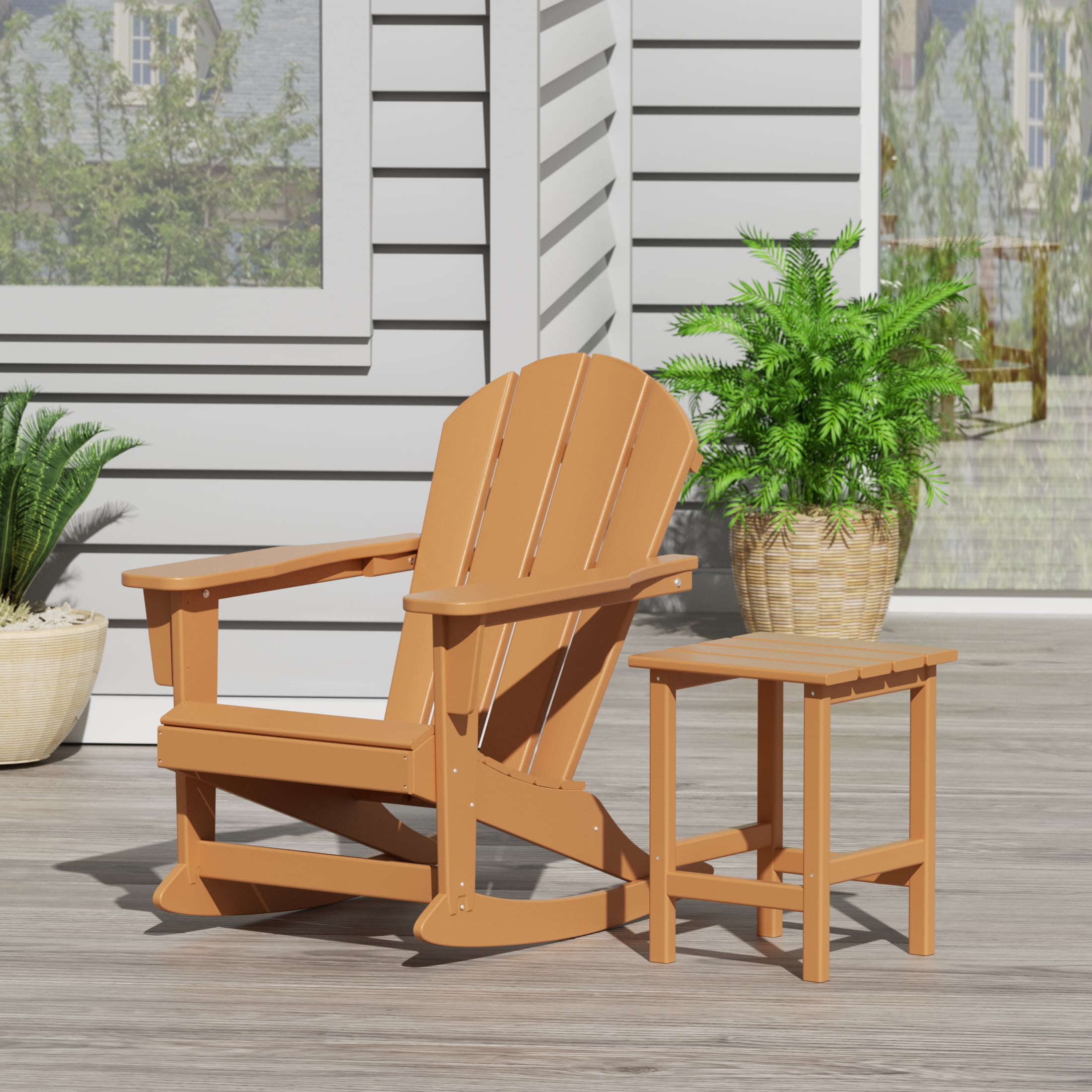 WestinTrends Malibu 2 Piece Outdoor Rocking Chair Set, All Weather Poly ...