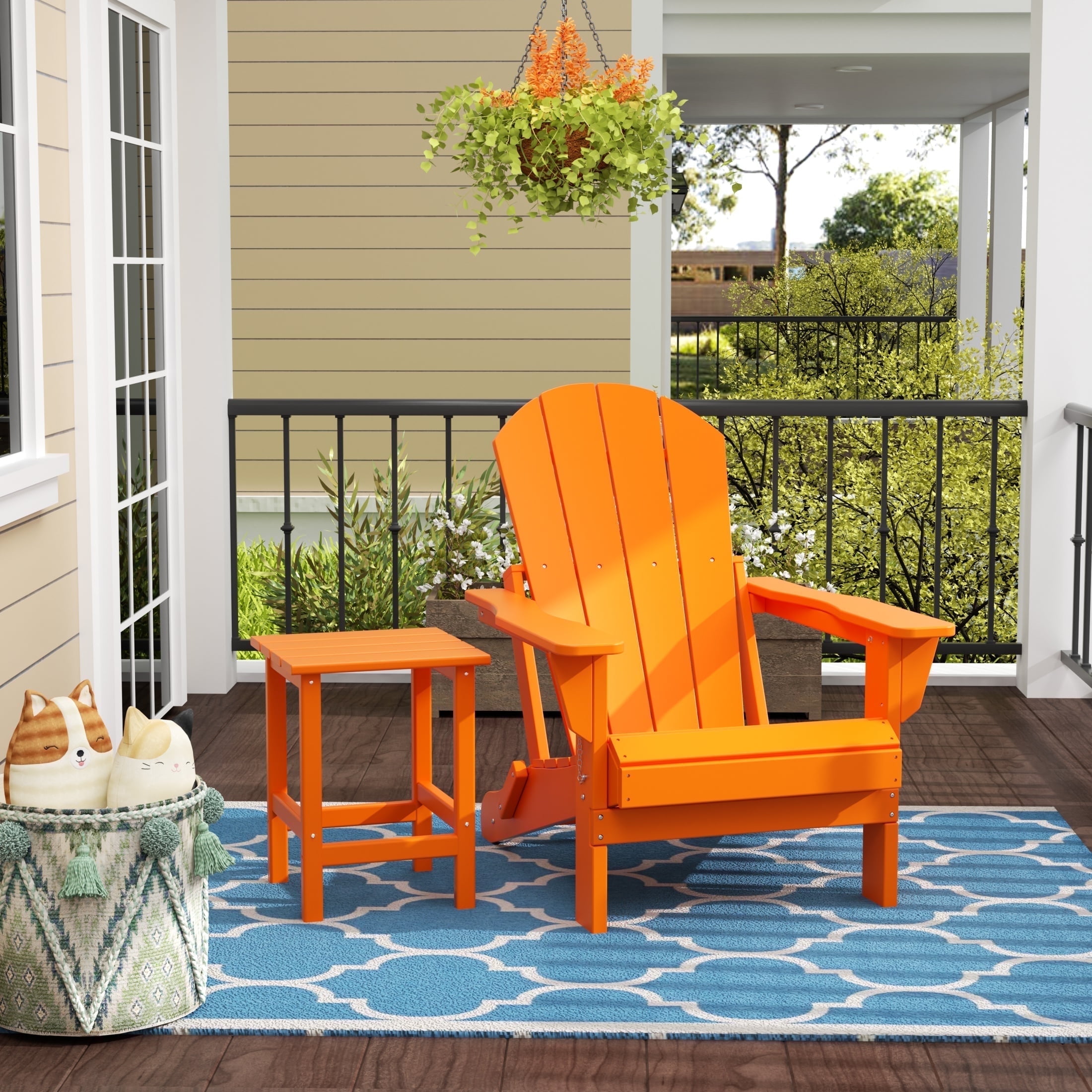 WestinTrends Malibu 2-PC Outdoor Patio Plastic Adirondack chair set ...