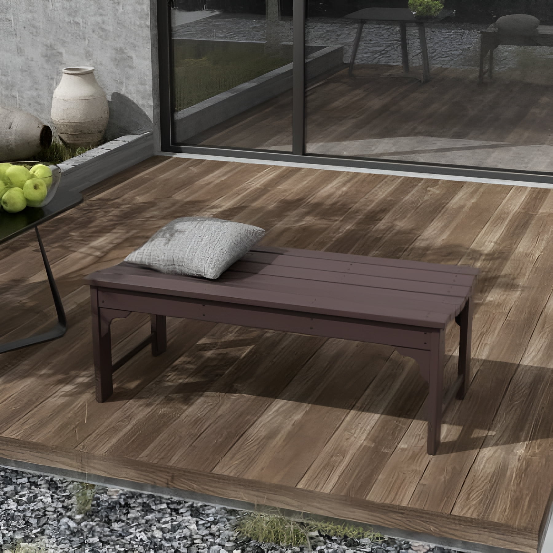 WestinTrends Malibu Outdoor Bench, All Weather Resistant Poly Lumber ...